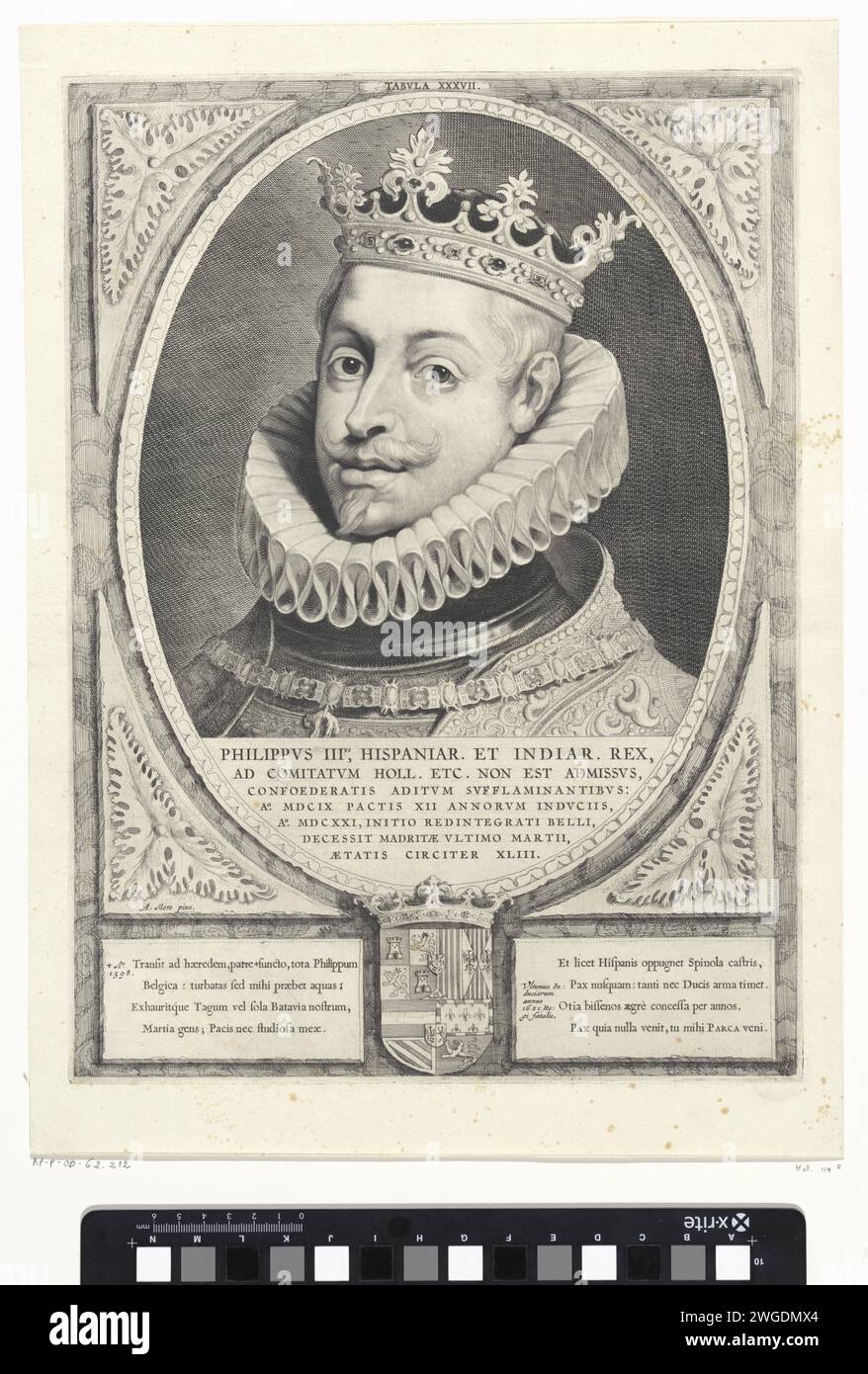Portrait of Philip III, King of Spain, Cornelis Visscher (II), After Peter Paul Rubens, After ...
