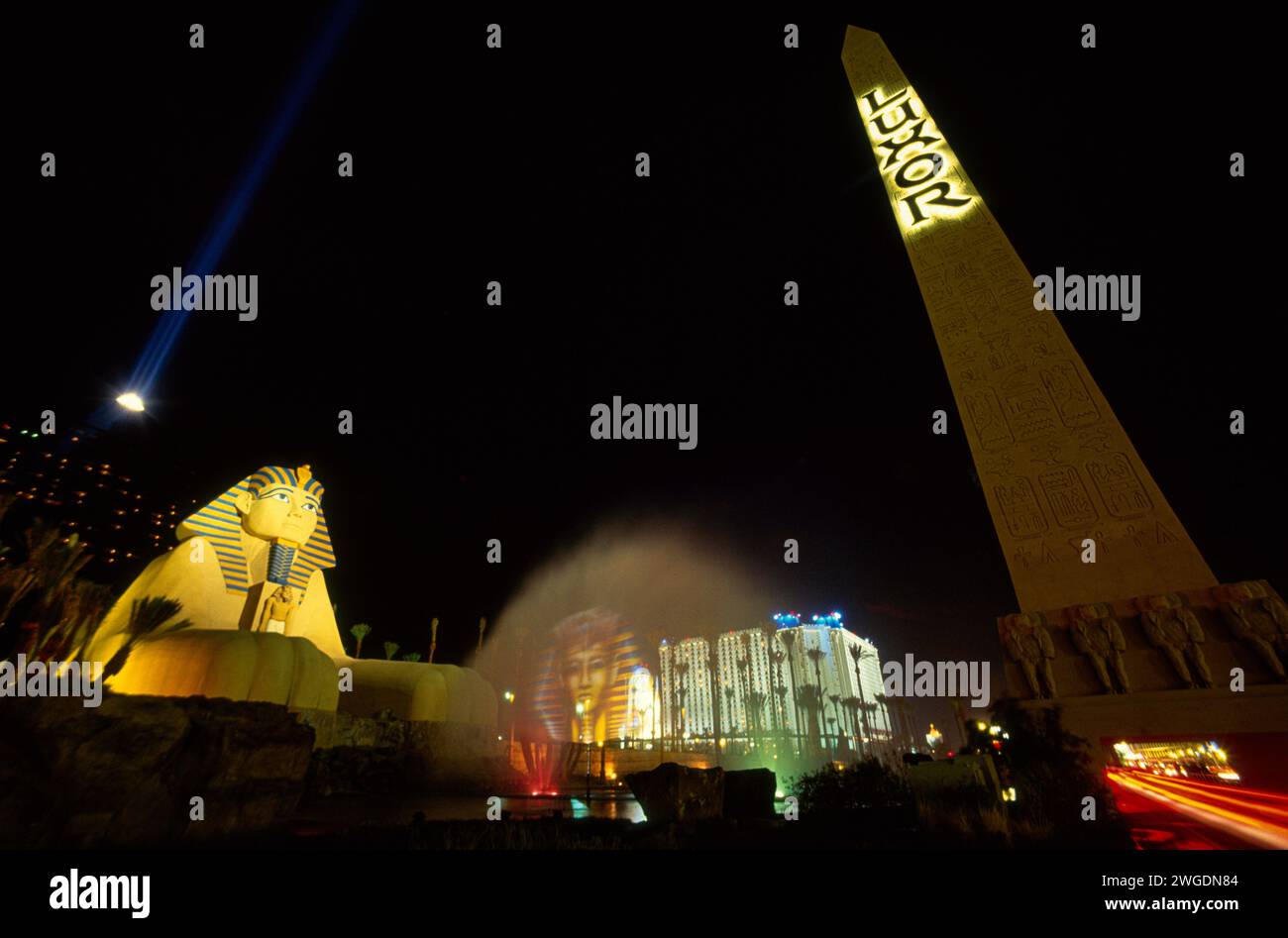 King Tut apparition in 1993 below the original Luxor Casino, Las Vegas ...