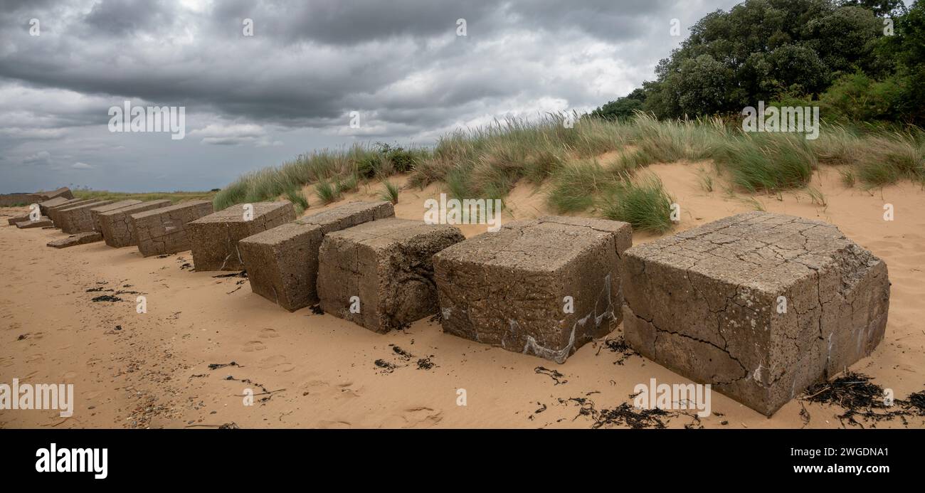 Coastal war sea defences, England, UK Stock Photo - Alamy