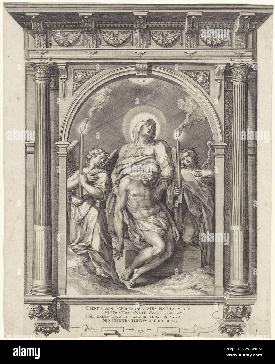 Piëta, Hieronymus Wibix, After Taddeo Zuccaro, 1563 - Before 1580 print ...