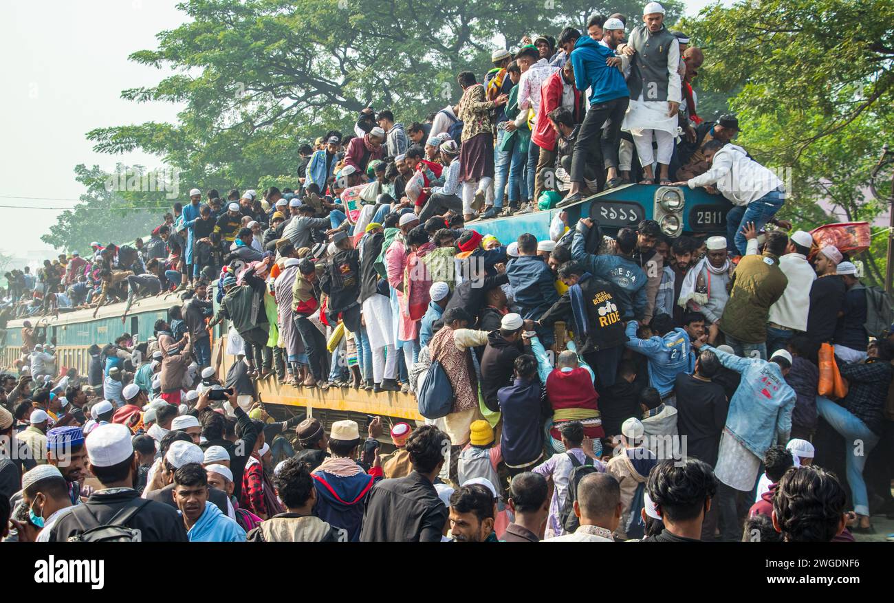 Embark on a brief but impactful ride atop the Ijtema train roof in ...