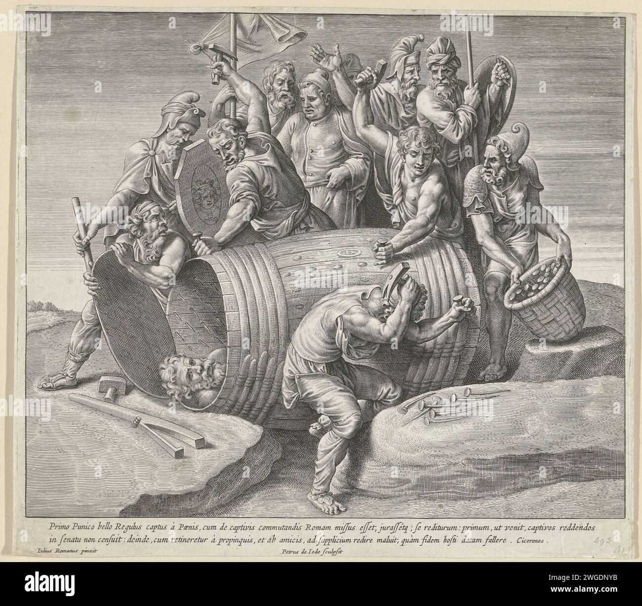 The standvastigheid van Marcus Regulus, Pieter de Jode (1), after ...