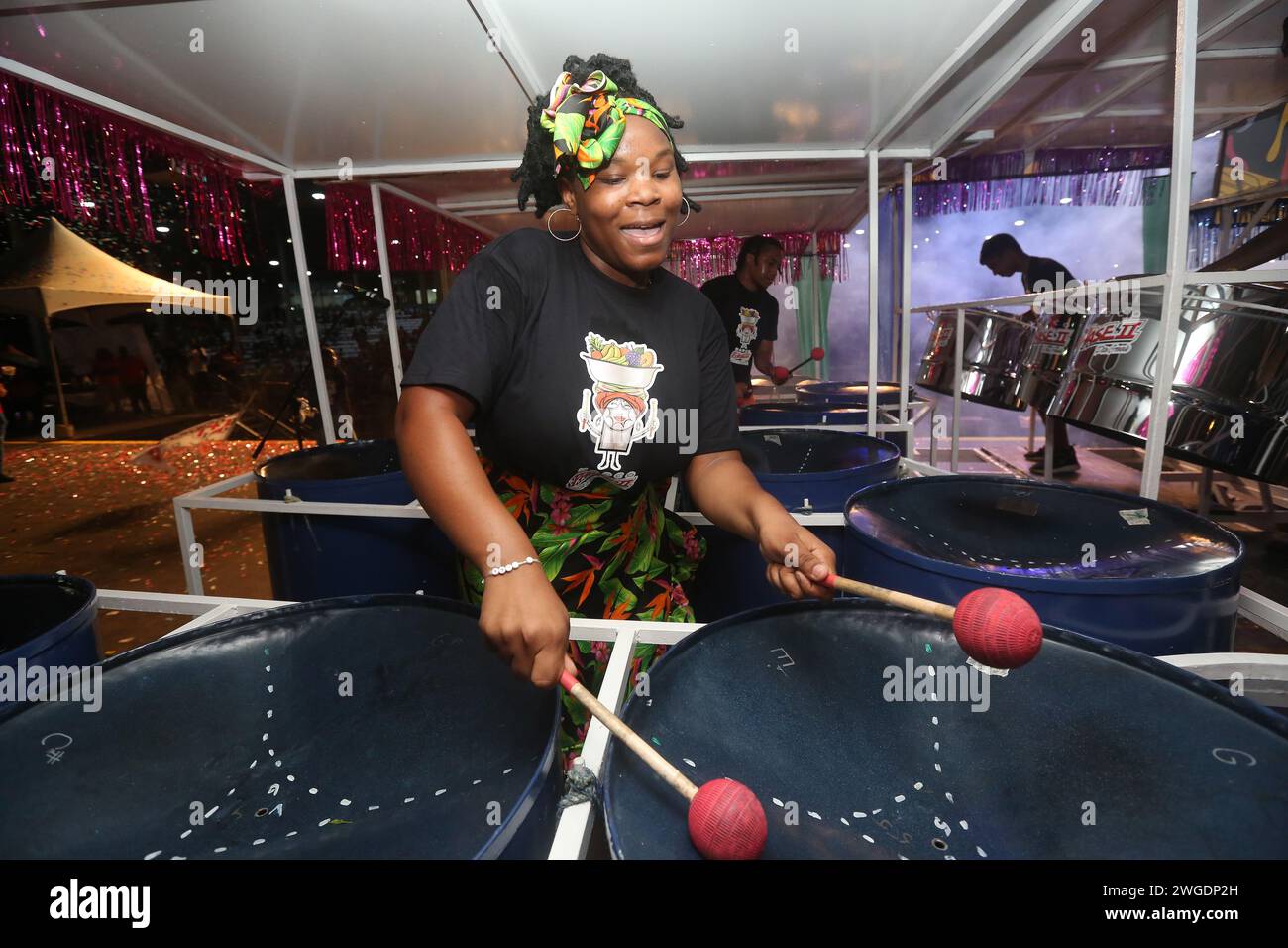 PORT OF SPAIN - JAN 14: Members of Phase II Junior Steel Orchestra ...