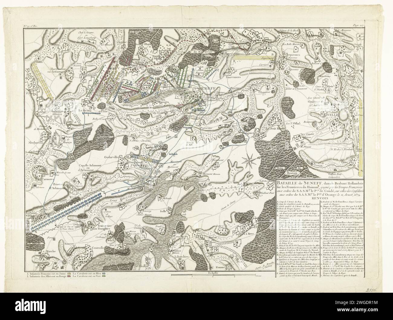 Map of the Battle of Seneffe, 1674, 1675 - 1724 print Map of the area ...