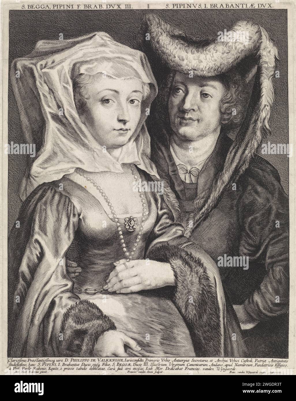Pepijn van Landen and his daughter St. Begga, Frans van der Steen ...