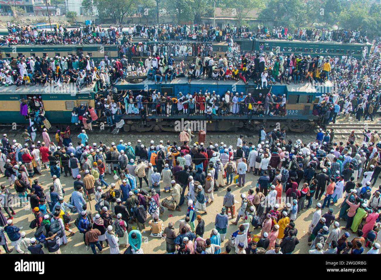 Embark on a brief but impactful ride atop the Ijtema train roof in ...