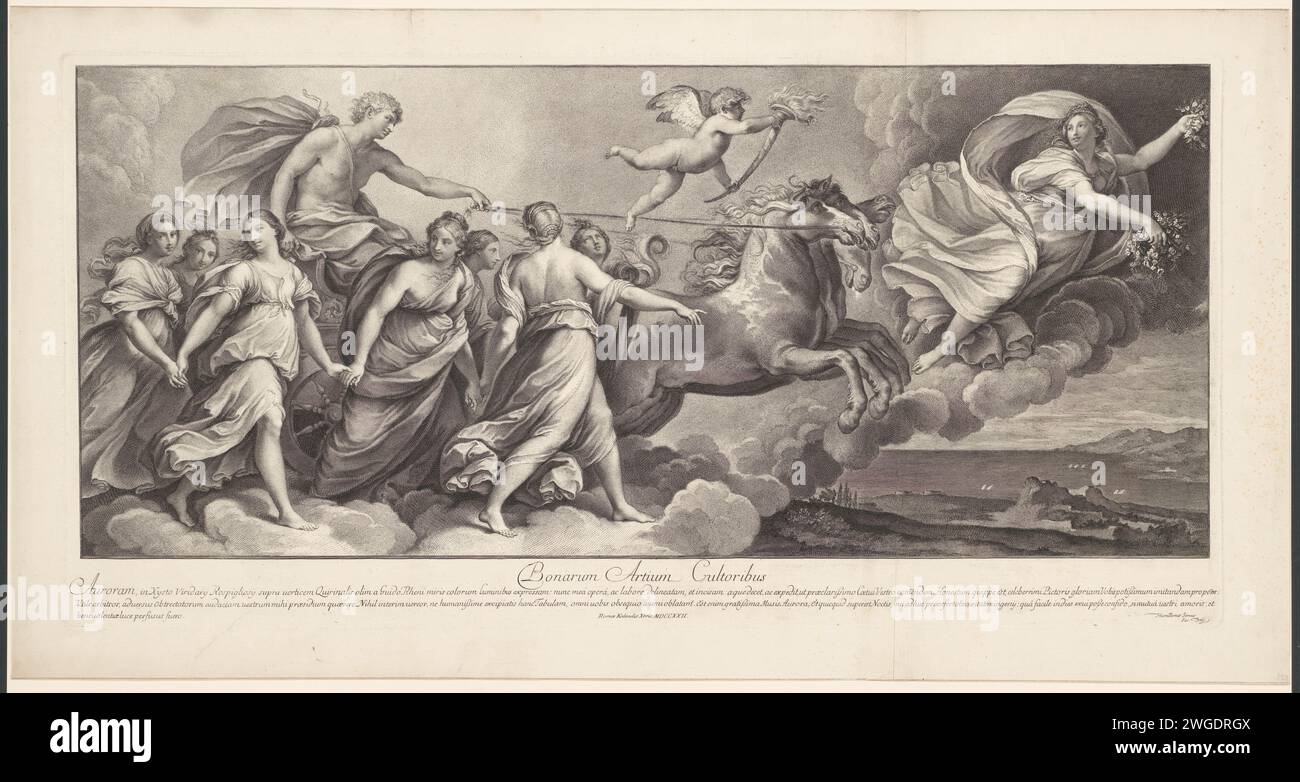 Aurora leads the car of Apollo, Jakob Frey (I), after Guido Reni, 1722 ...