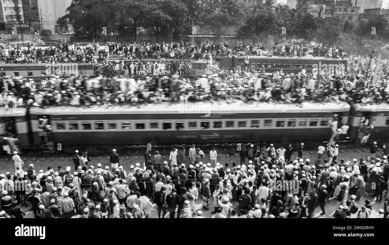 Embark on a brief but impactful ride atop the Ijtema train roof in ...