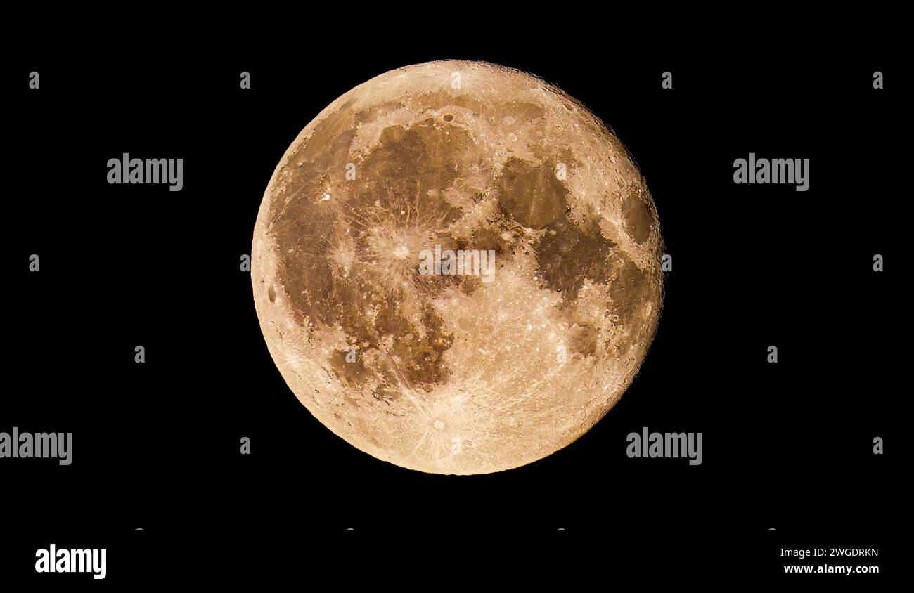 Very high resolution Full Moon. Pitch black sky, and plenty of room for ...