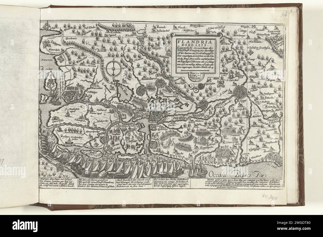 Map of Flanders, 1604, 1604 - 1606 print Map of Flanders with the war ...
