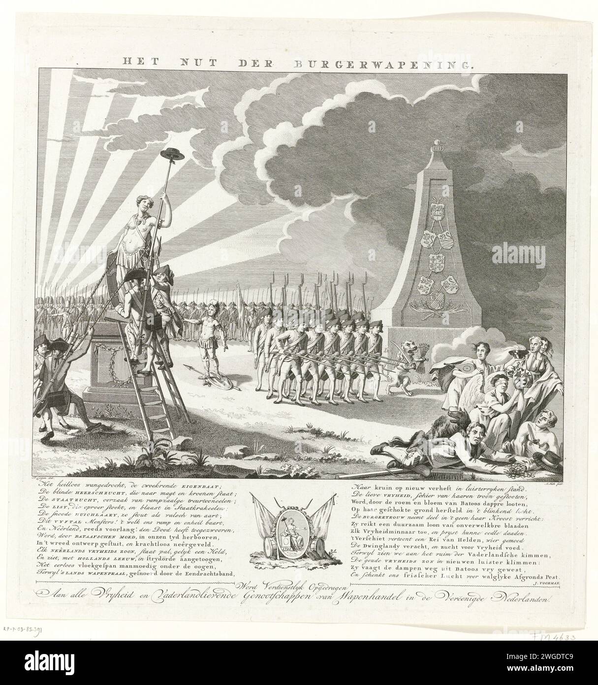 Allegory of civilian armament, 1785, Abraham Jacobsz. Hulk, After ...