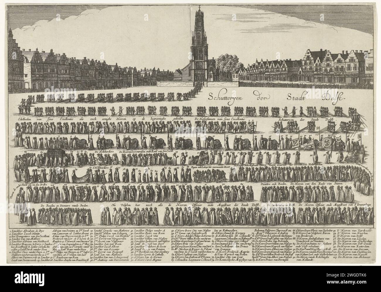 Funeral of Prince Maurits, 1625, 1649 - 1651 print The funeral procession of Prince Maurits in ...