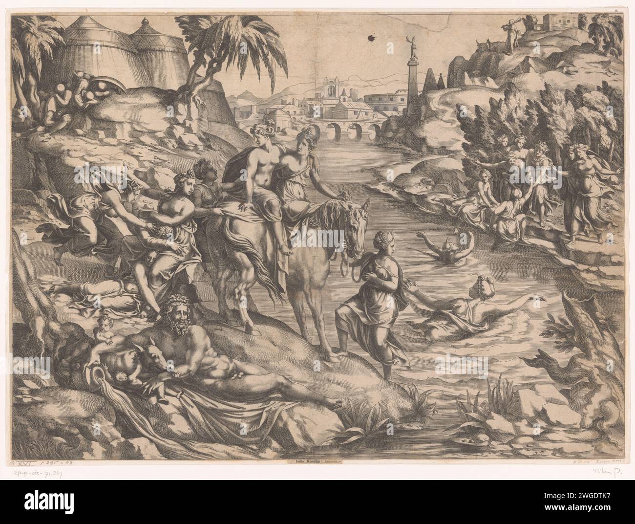 Cloelia escapes from the Porsenna camp, Pierre Milan (Attributed to ...