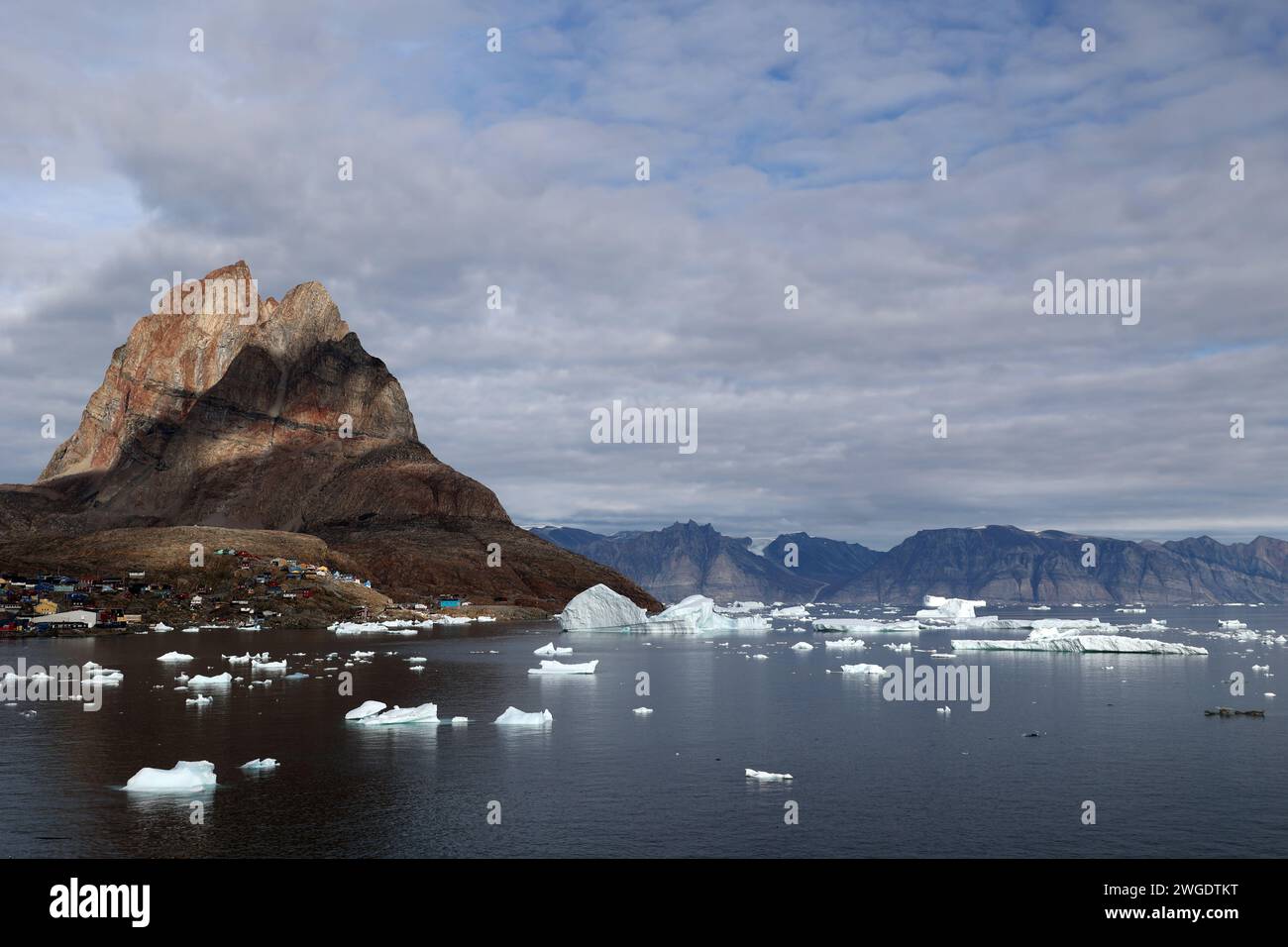 Arctic-View of the Greenlandic town of Uummannaq, Greenland Stock Photo ...