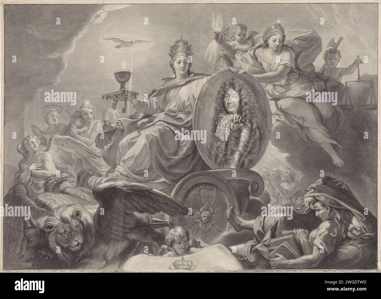Allegorical Portrait of Louis XIV, King of France, 1666 - 1707 print ...