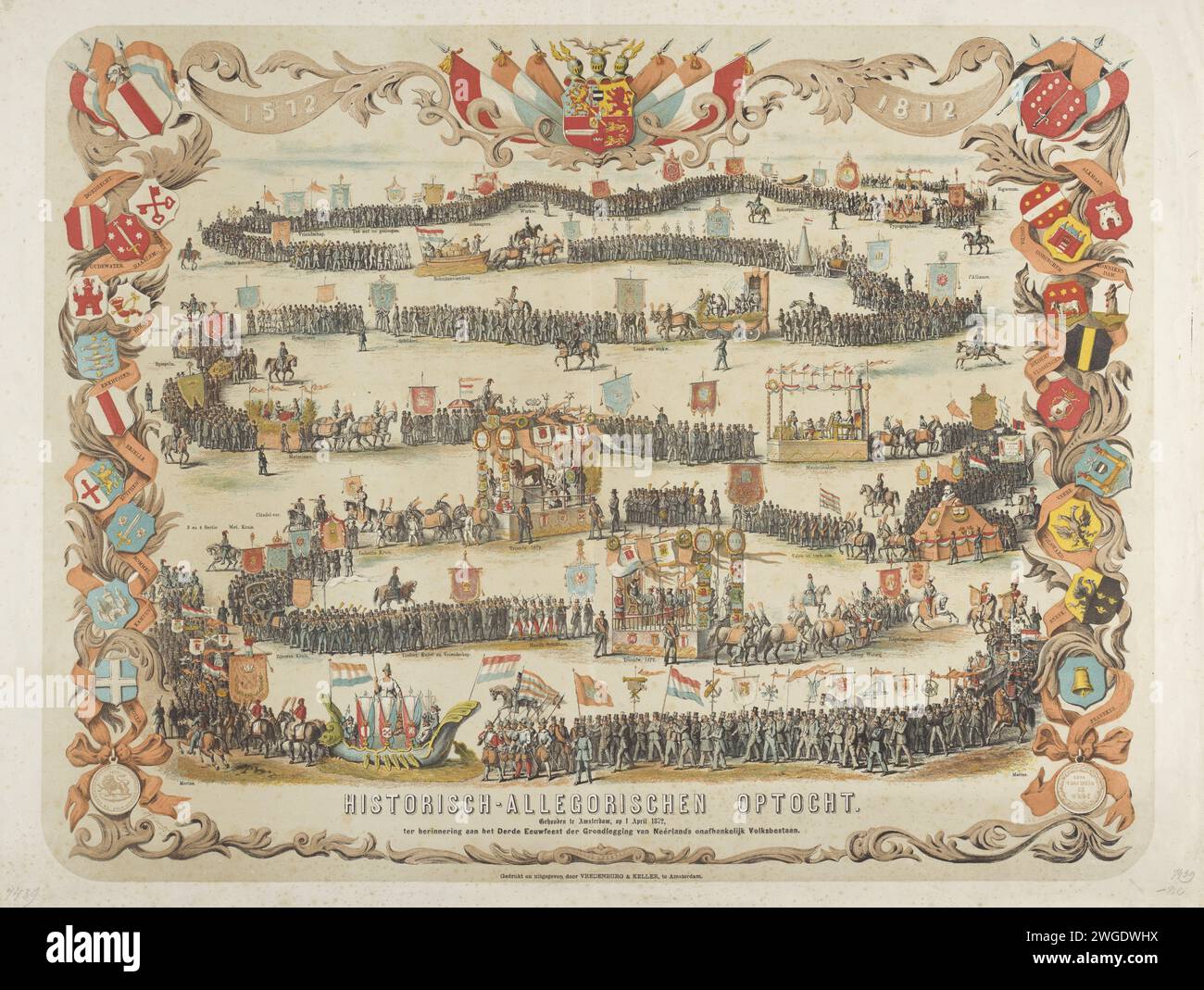 Historical-allegorical parade. Held in Amsterdam, on April 1, 1872, in ...
