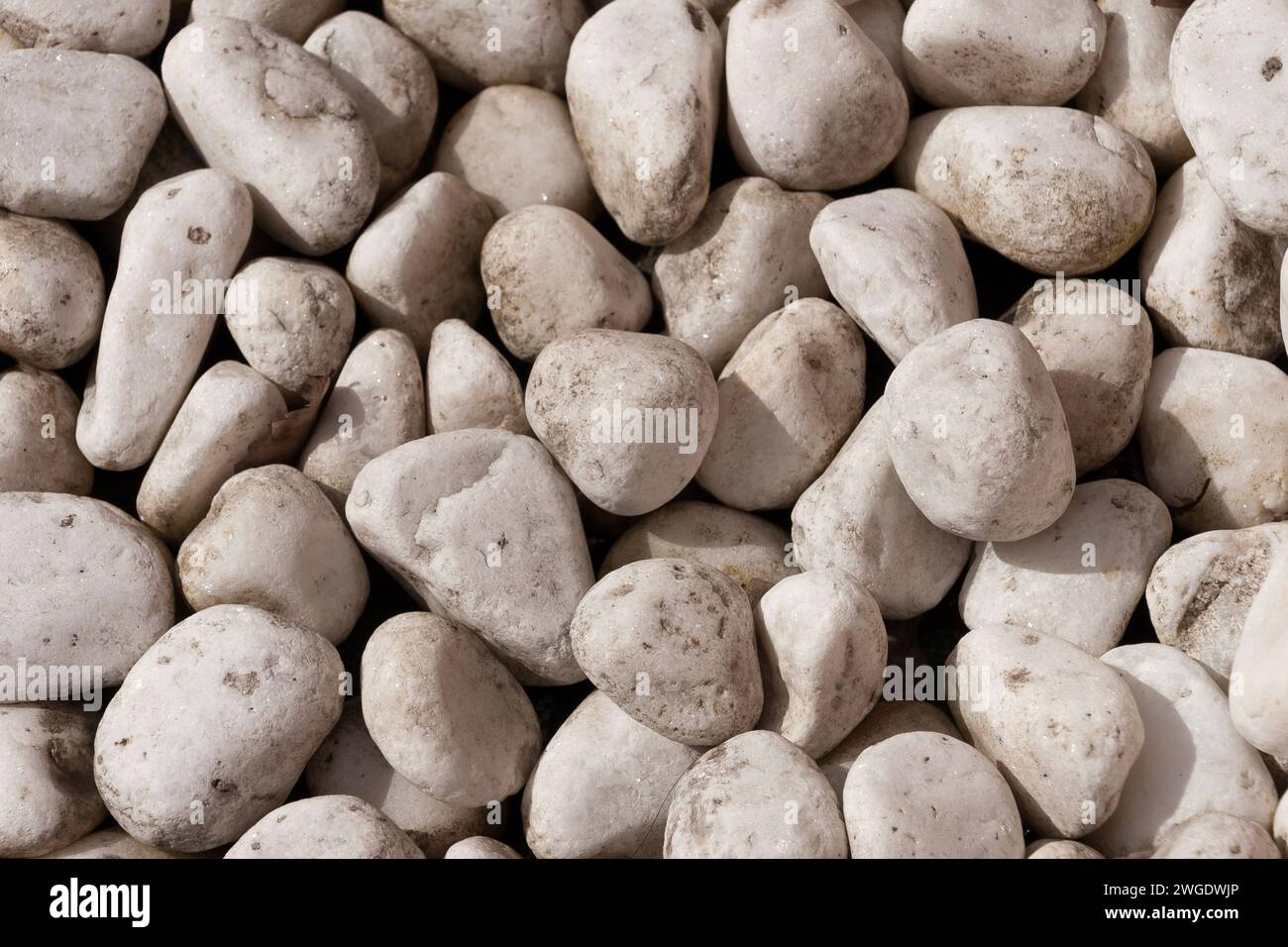 White and grey pebbles as background Stock Photo - Alamy