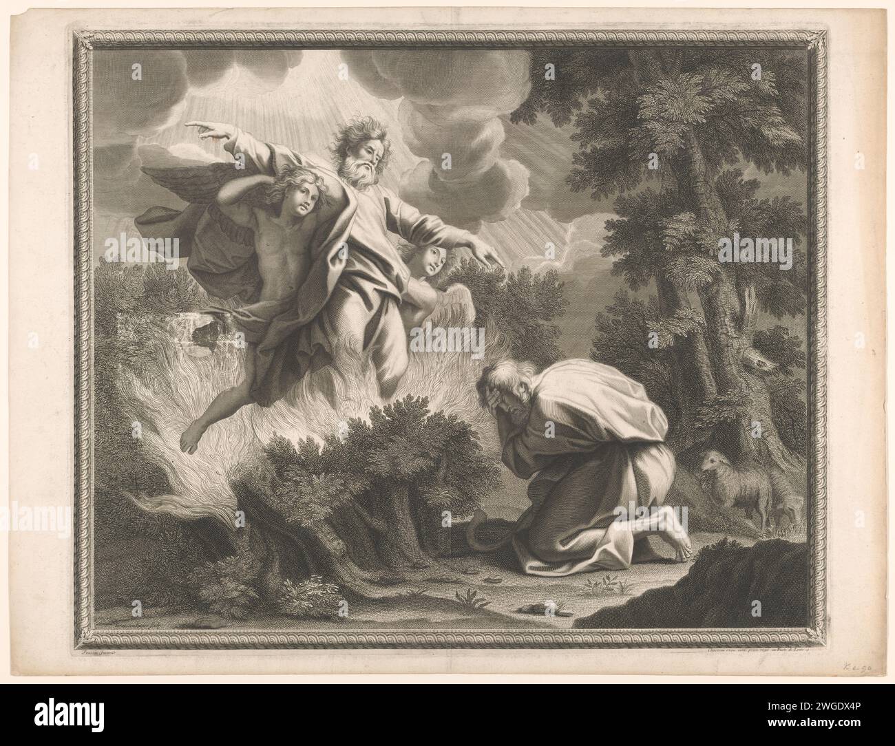 Moses and the burning Braambos, De VerneSon (II), After Nicolas Poussin ...