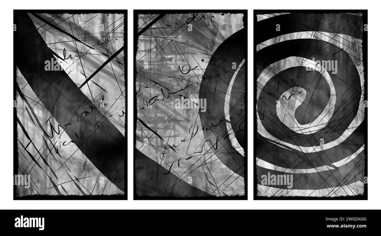 Modern interior triptych Stock Photo - Alamy