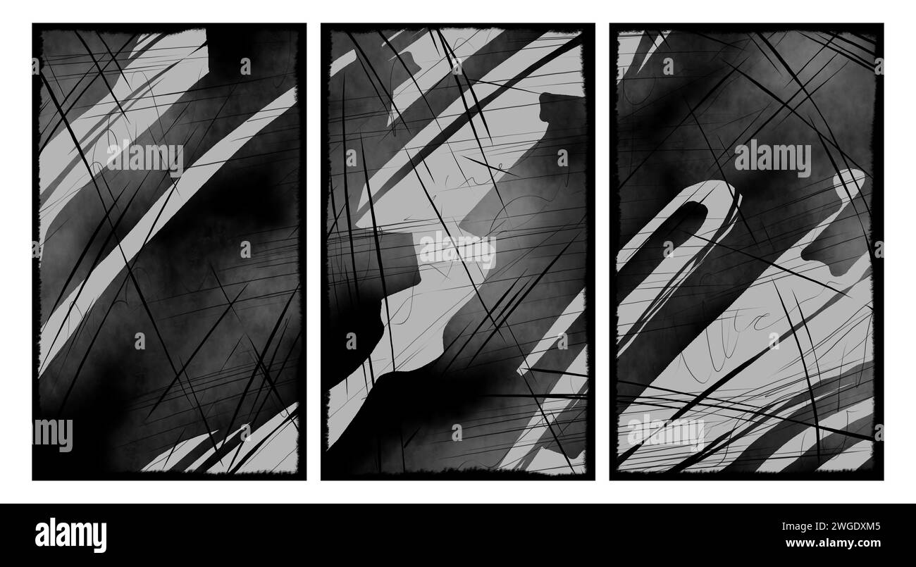 Modern interior triptych Stock Photo - Alamy