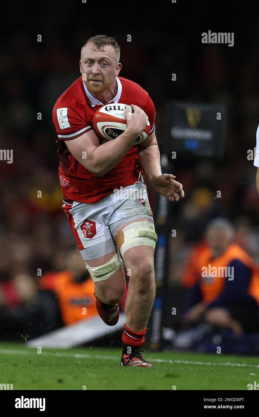 Cardiff, UK. 03rd Feb, 2024. Tommy Reffell of Wales in action. Guinness ...