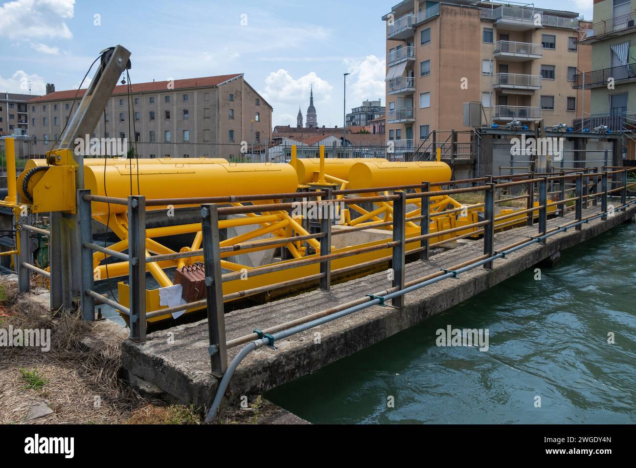 Hydroelectric small power station on the river in Piedmont, Italy ...