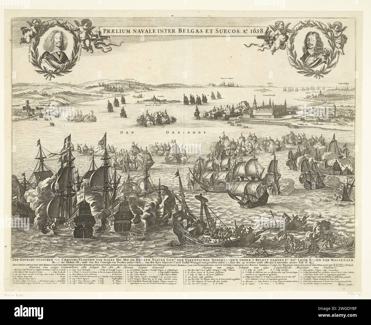 Battle in the Sont, 1658, 1658 print De Battle in the Sont, between the ...