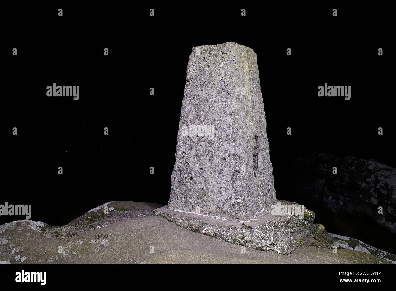 Trigpoint triangulation marker stone at Brimham Rocks National Trust ...