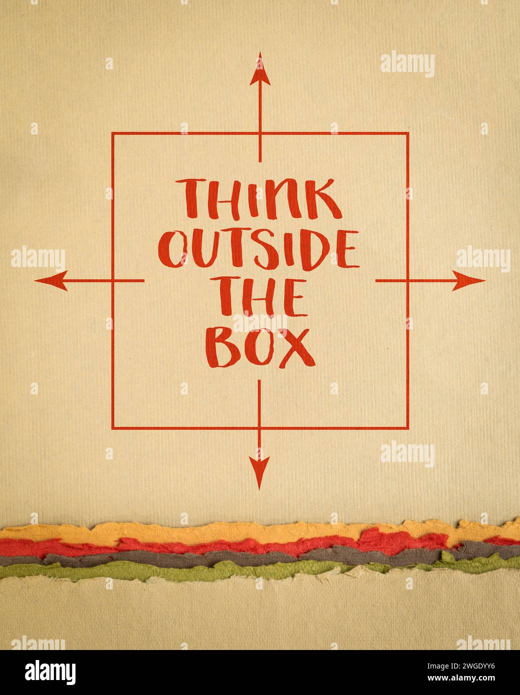 think outside the box - inspirational concept - handwriting on art ...