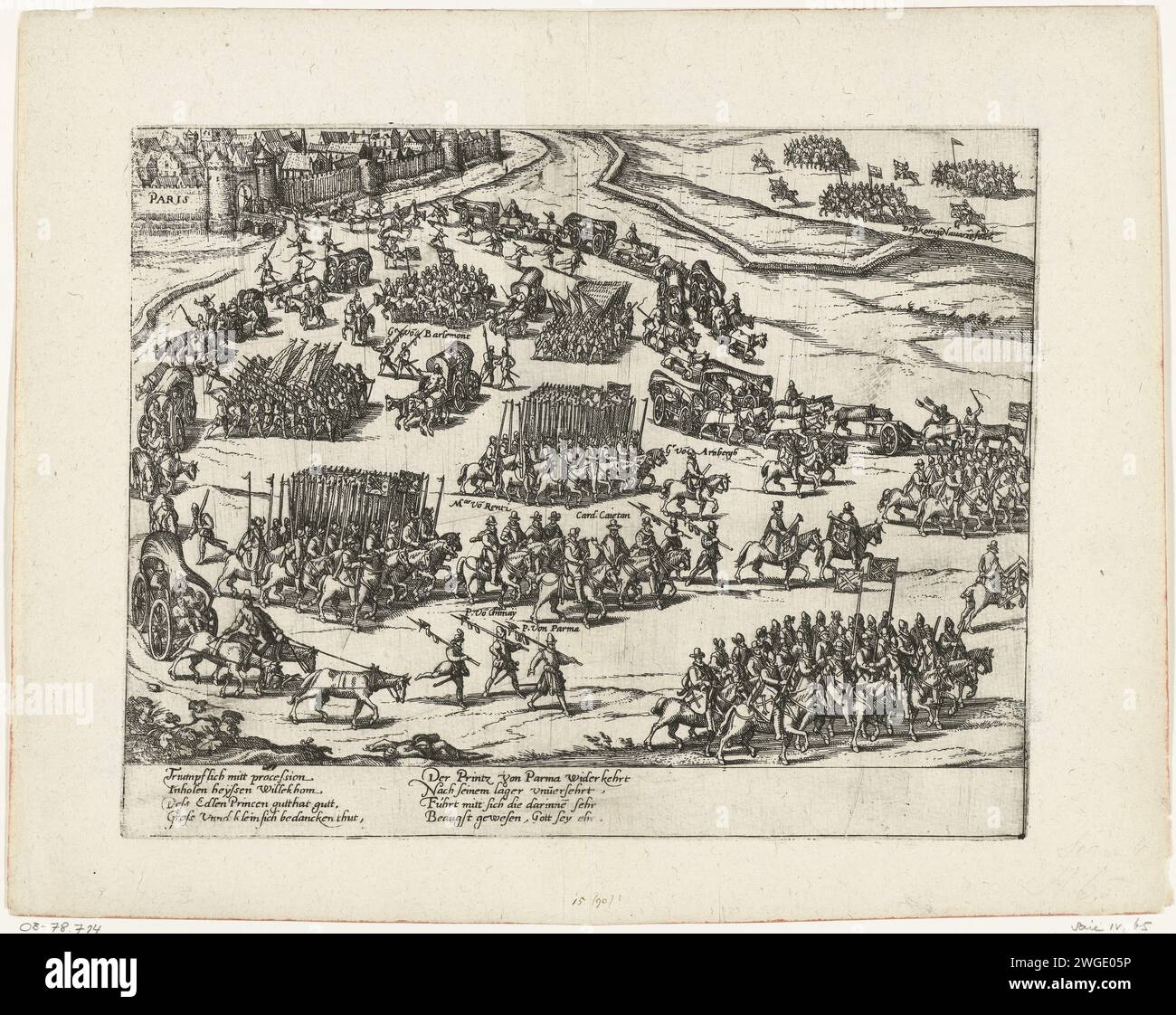 Parma departs from Paris, 1590, 1590 - 1592 print The Duke of Parma ...