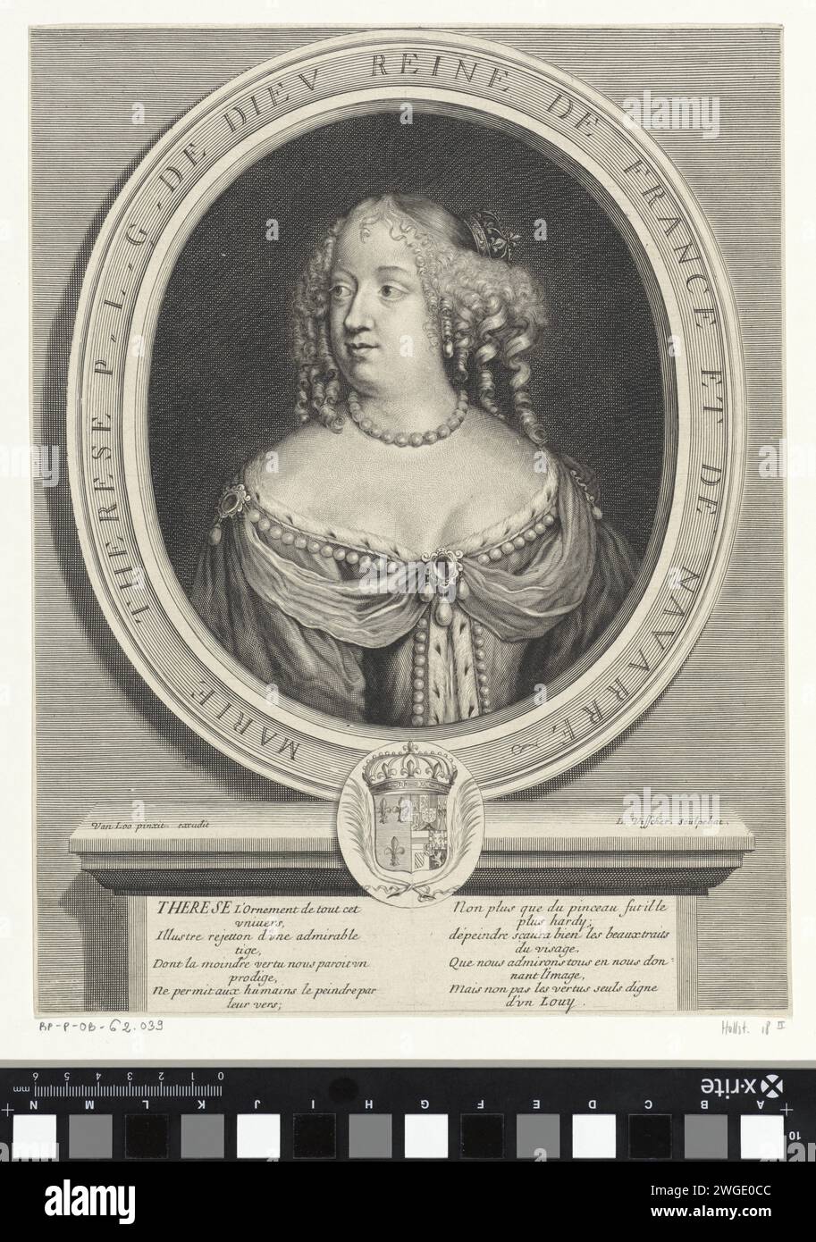 Portrait of Maria Theresia, Queen of France, Lambert Visscher, After ...