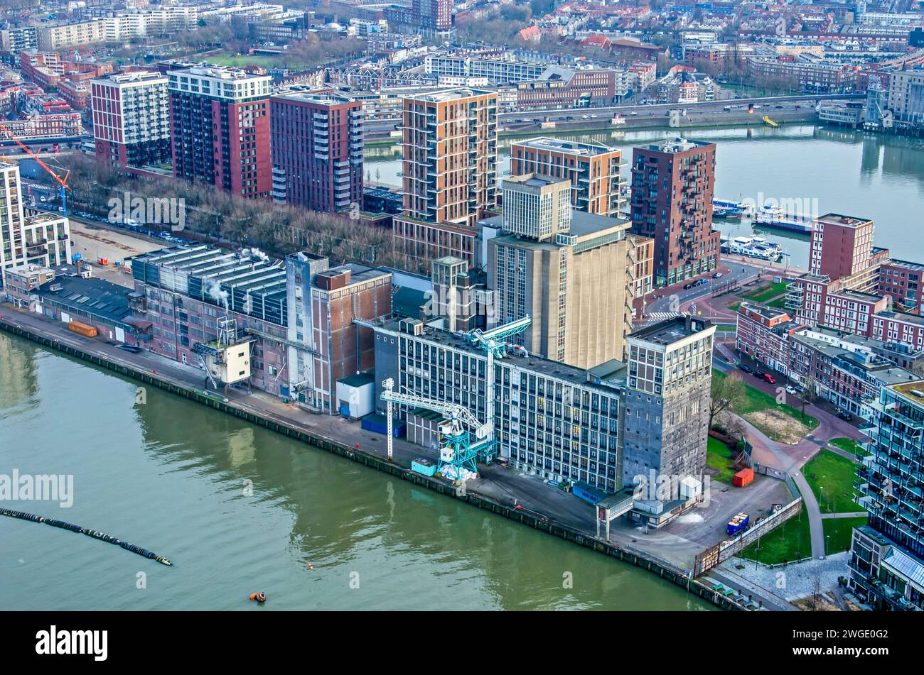 Rotterdam, The Netherlands, January 29, 2024: aerial view of the grain ...