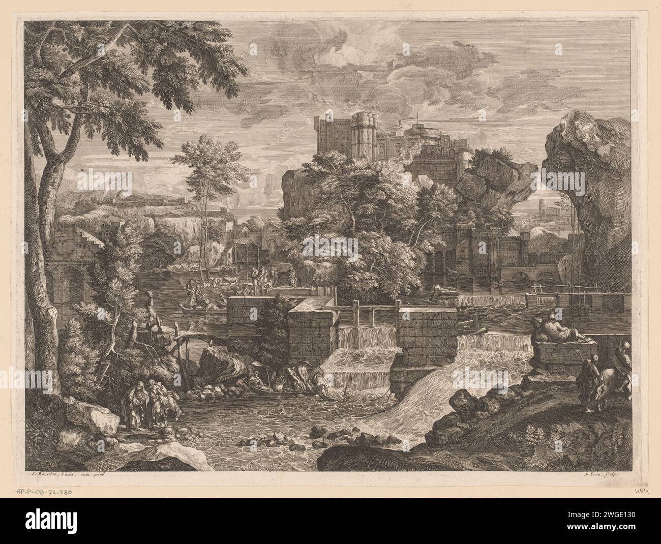 River landscape with the Holy Family on the flight to Egypt, Jacques ...