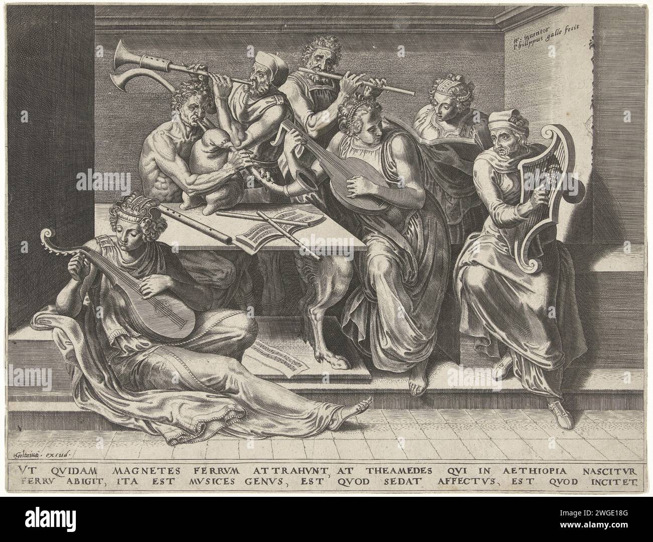 Music, Philips Galle, After Frans Floris (I), 1547 - 1617 print Seven ...