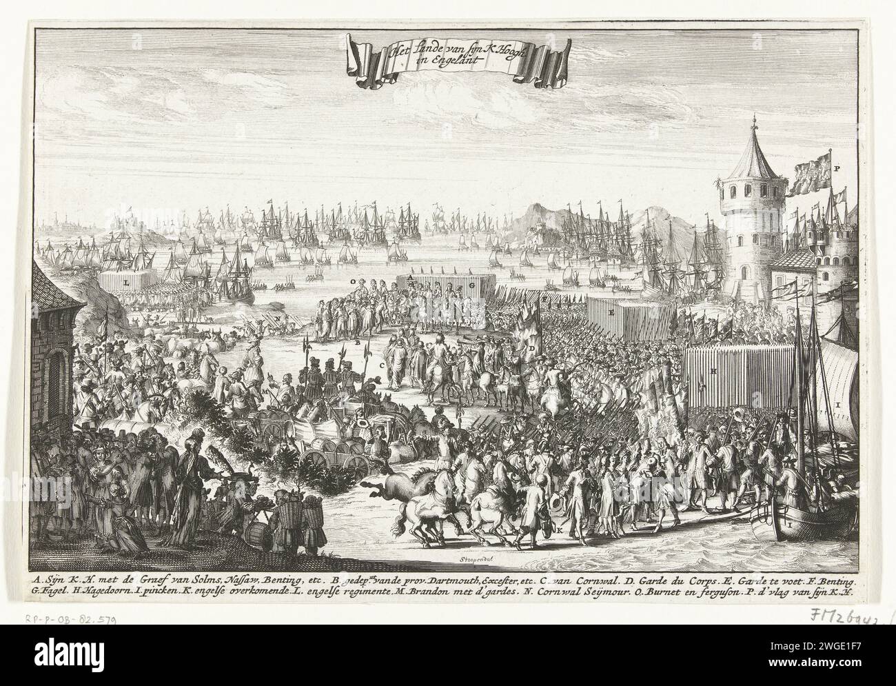 Arrival of Willem III in England, 1688, 1689 print Landing of Prince ...