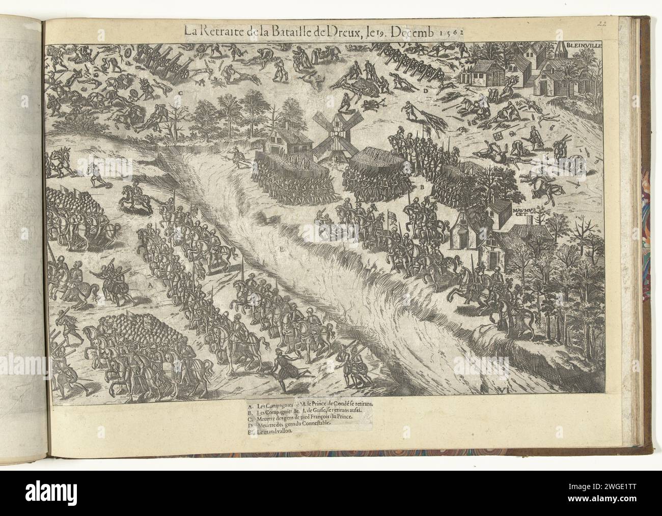 Retreat after the Battle of Dreux, 1562, 1570 print Depart after the Battle of Dreux between the ...