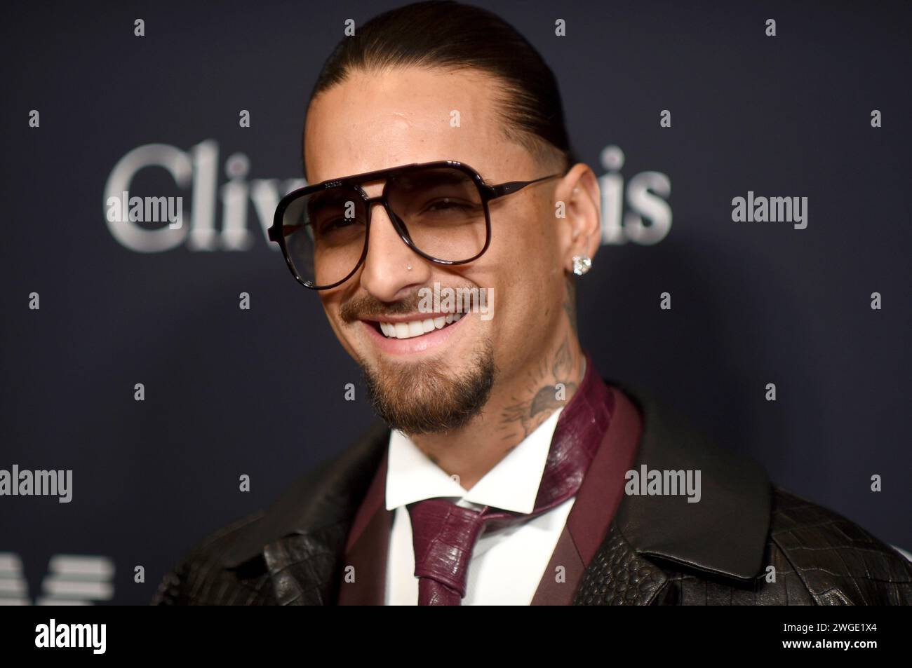 Maluma arrives at the Pre-Grammy Gala on Saturday, Feb. 3, 2024, at the ...