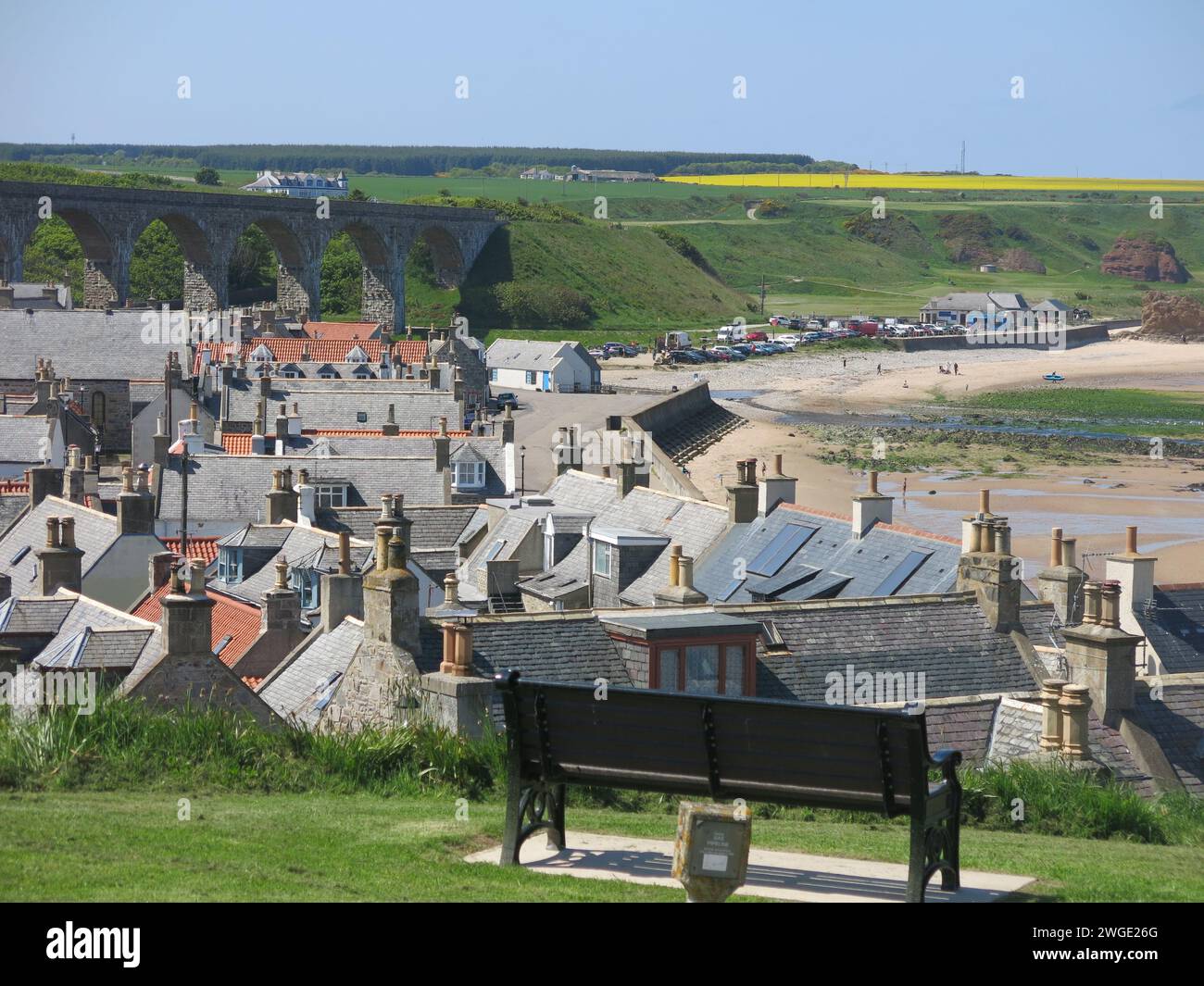 The picturesque Scottish village of Cullen in Moray, with its landmark ...