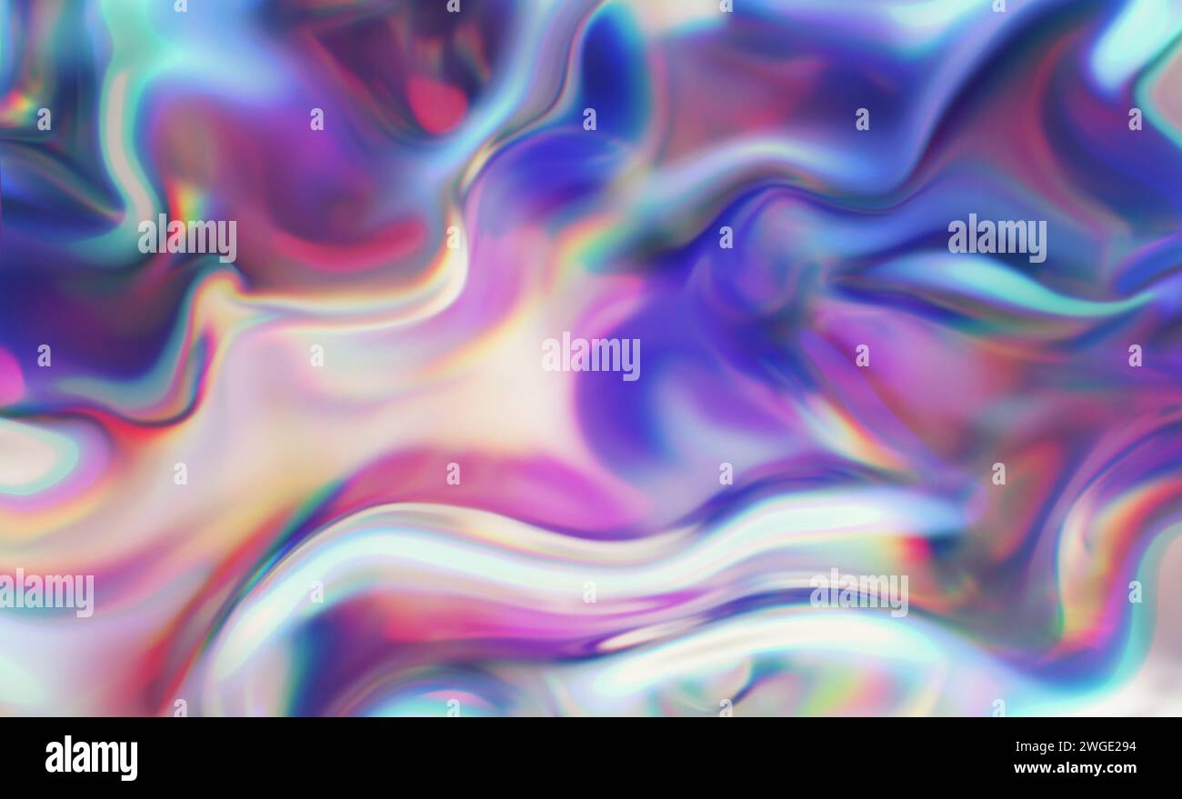 Iridescent Liquid Abstract Background With Colorful Chromatic ...