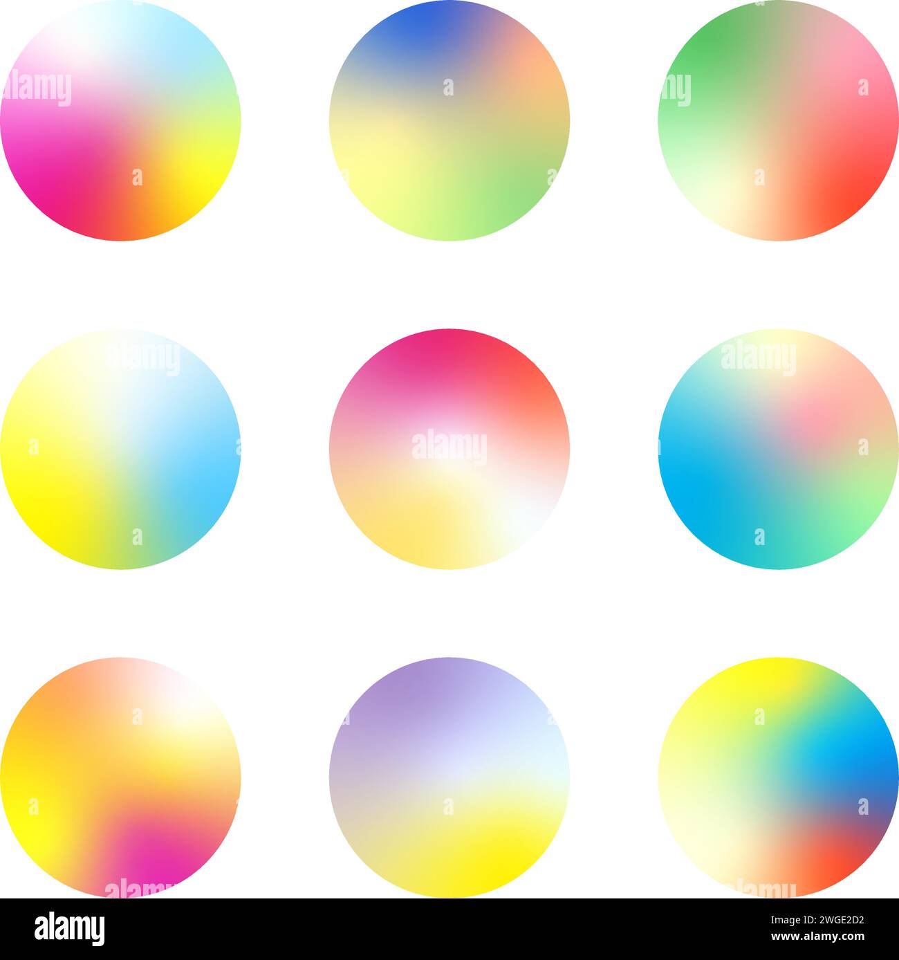set of gradient colorful spheres. Vector illustration Stock Vector ...