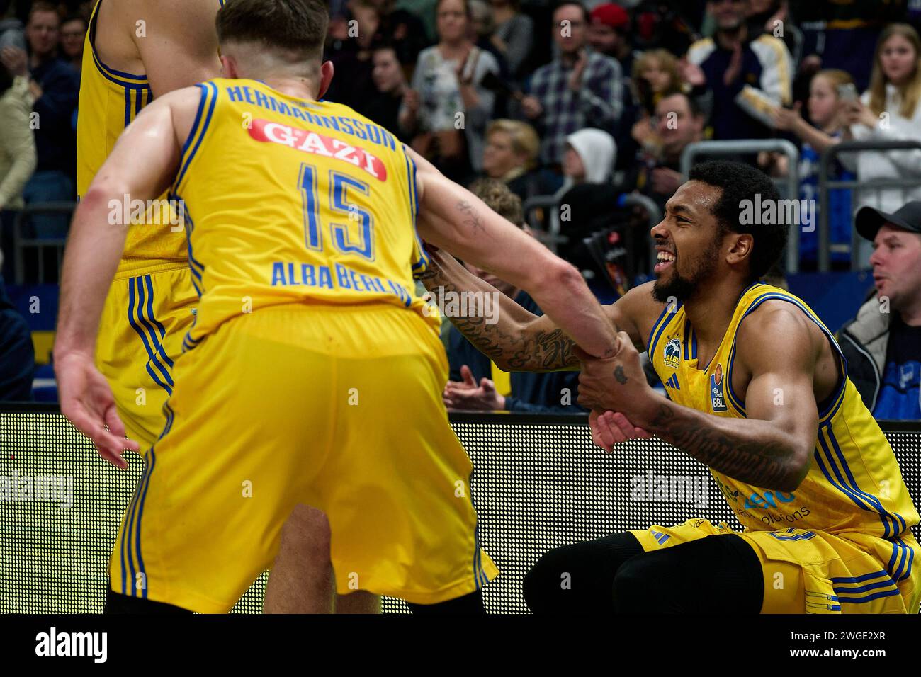 Berlin, Deutschland. 04th Feb, 2024. Alba jubelt ueber Sieg, GER, ALBA ...