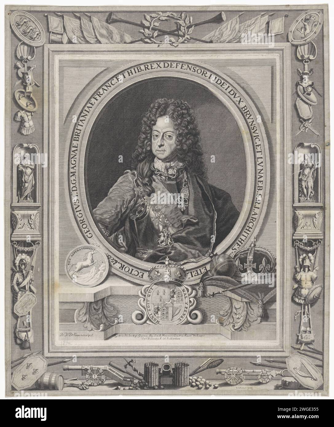 Portrait of King George I of Great Britain, D.van der Swaen, 1714 ...