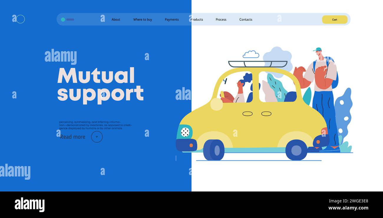 Man helping woman car Stock Vector Images - Alamy