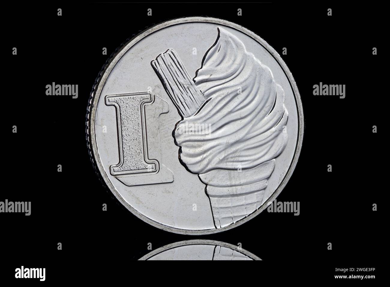 2018 ice cream 10 pence coin hi-res stock photography and images - Alamy