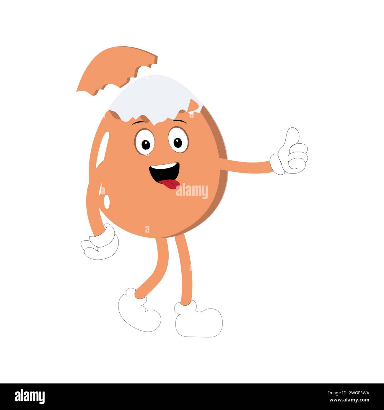 Happy egg cartoon mascot character, Cartoon egg giving thumb up, hand ...