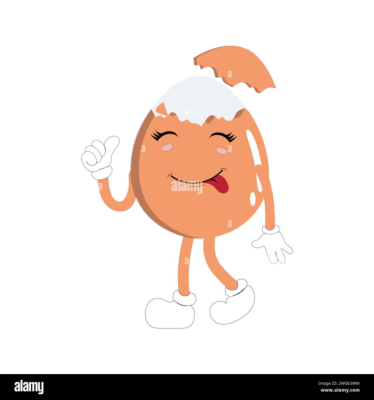 Happy egg cartoon mascot character, Cartoon egg giving thumb up, hand ...