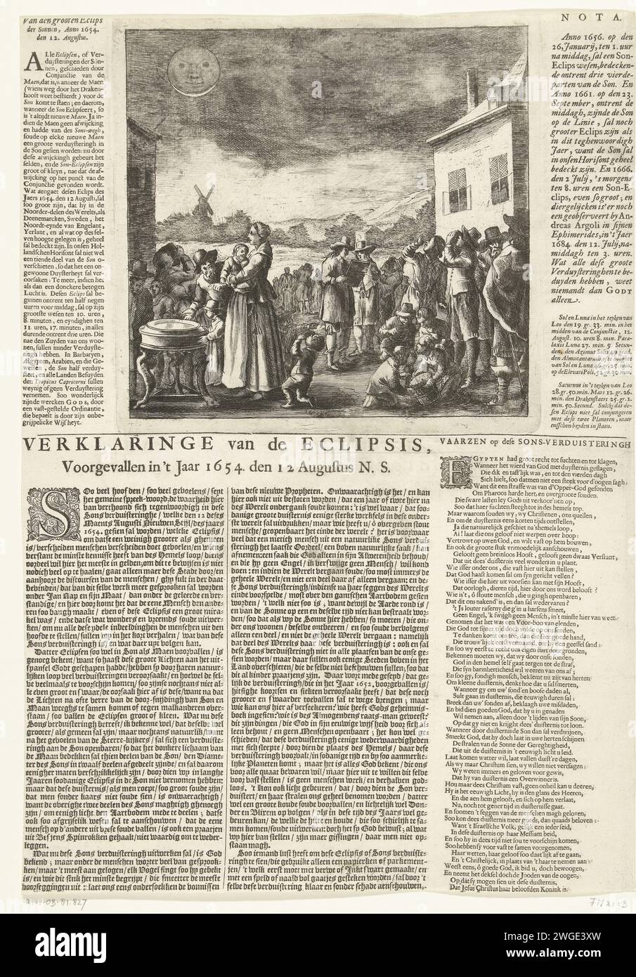 Solar eclipse of 12 August 1654, 1654 print The solar eclipse of 12 ...