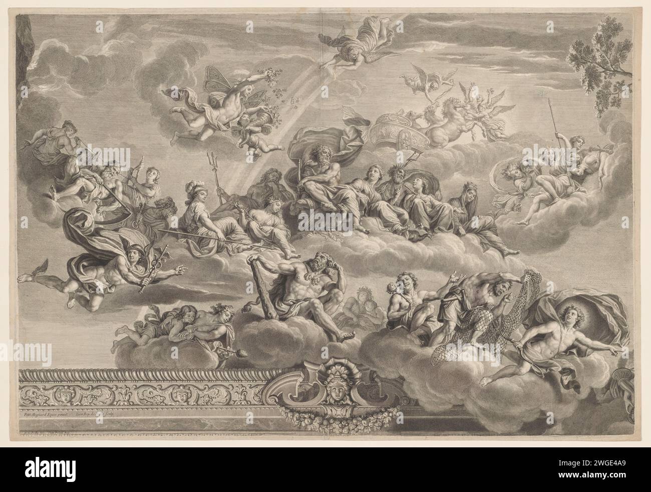 Ceiling painting with classic Pantheon van Goden and Helden, Jean ...