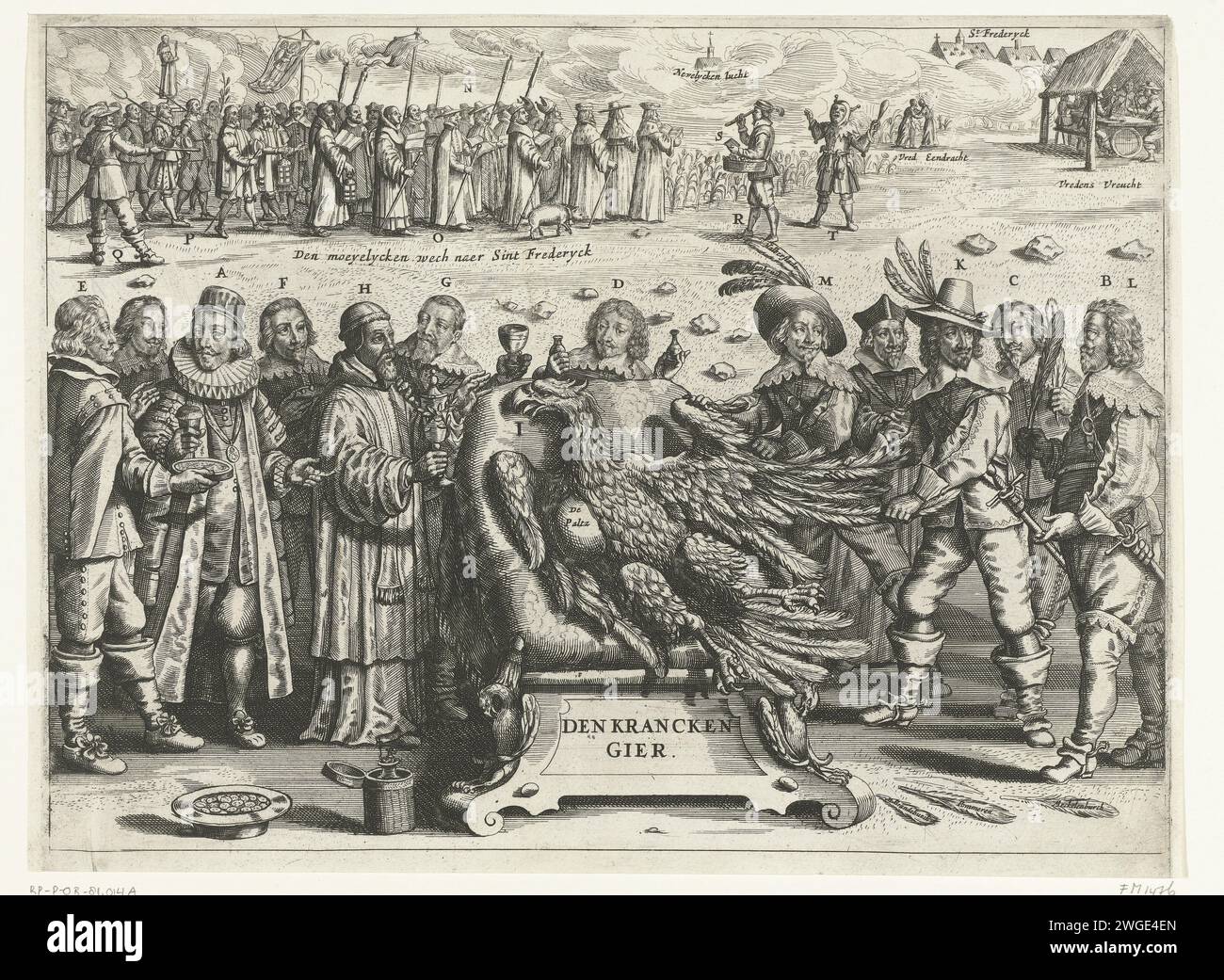 Cartoon on the fall of Palatgraaf Frederik van Bohemen, 1622, 1622 ...