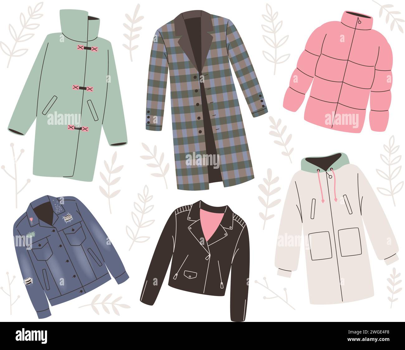 Collection Of Different Women Outerwear Vector Of Fashion Outerwear